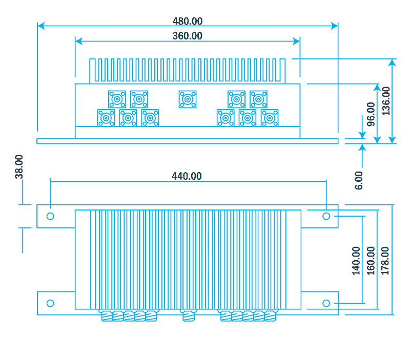 HFH4-1 - 4 x 1 kW HF Broad Band Hybrid Combiner - SMC - Antenna and ...