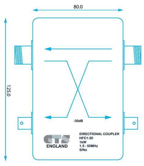 HFC1-30 - 1kW HF Directional Coupler - SMC - Antenna and Mast Specialists