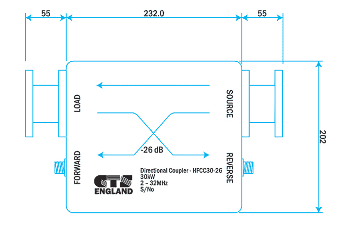 HFC30-26 - 30kW HF Directional Coupler - SMC - Antenna and Mast Specialists